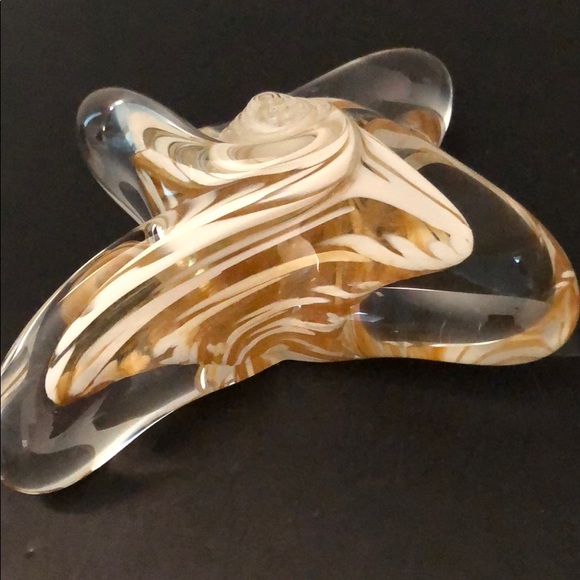 Other | Vintage Star Hand Blown Goldwhite Paperweight | Poshmark